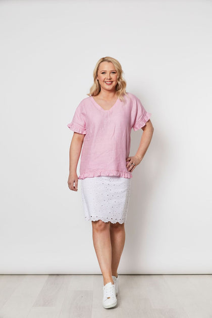 Top - Alex Ruffle Linen by GS – Juicy Secrets